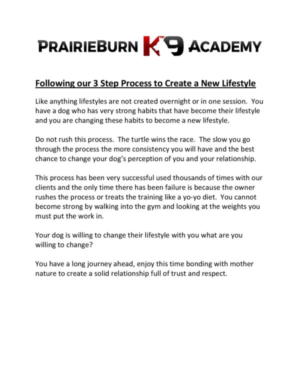 3 Step Process Guideline - Prairieburn K9 Academy